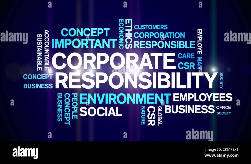 Corporate Responsibility animated word cloud,animation typography ...