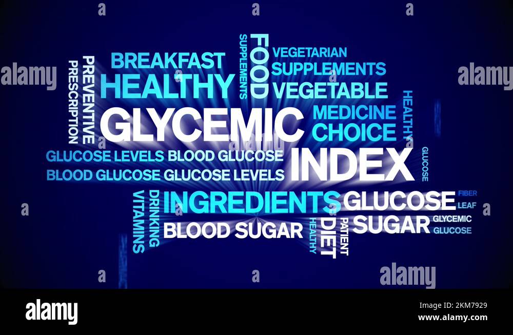 Glycemic index animated word cloud,design animation typography seamless ...