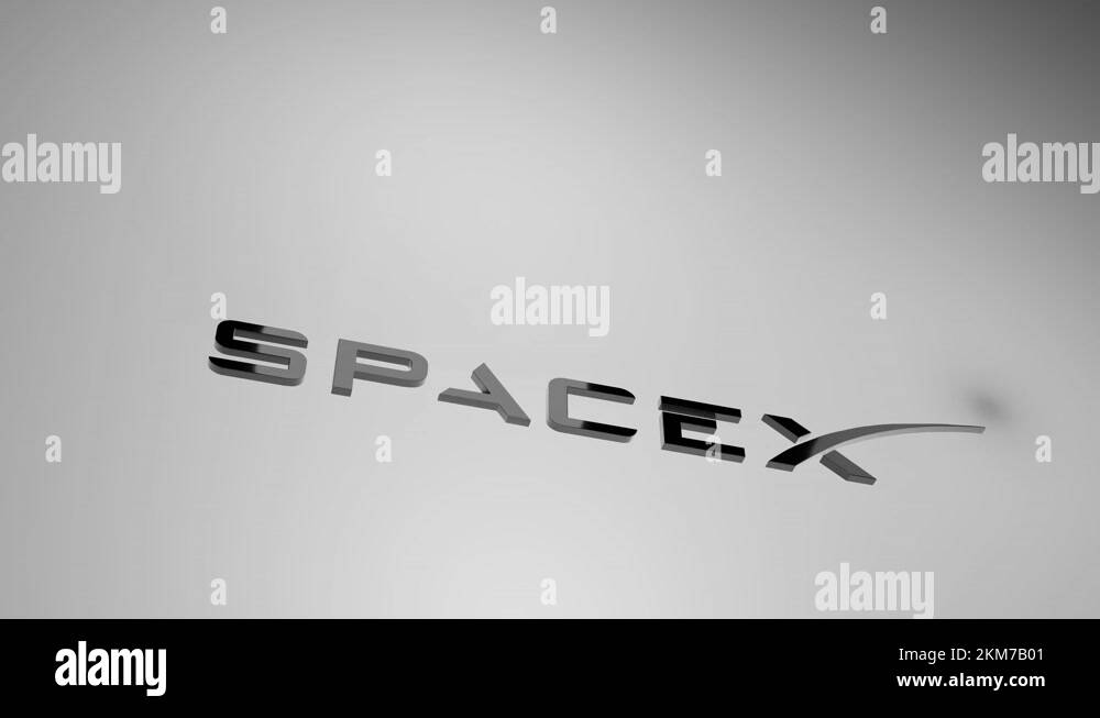3d logo animation of SpaceX logo, white background Stock Video Footage ...