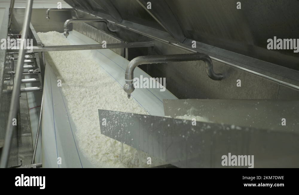 Cottage cheese falling off the platform and being distributed on a ...