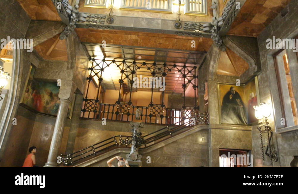 Interiors of famous Palau Guell designed by architect Antoni Gaudi ...