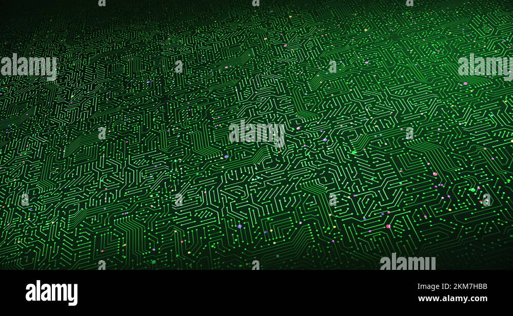 High Tech Futuristic Ai Processor Processing Data In Real Time Loop