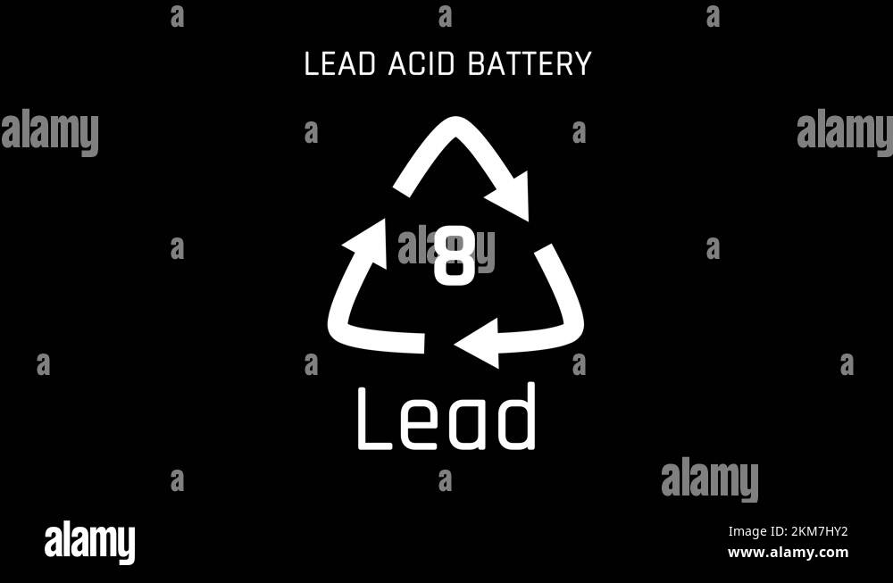 Lead acid battery or number 8 Recycle Symbol Animation Seamless Loop ...
