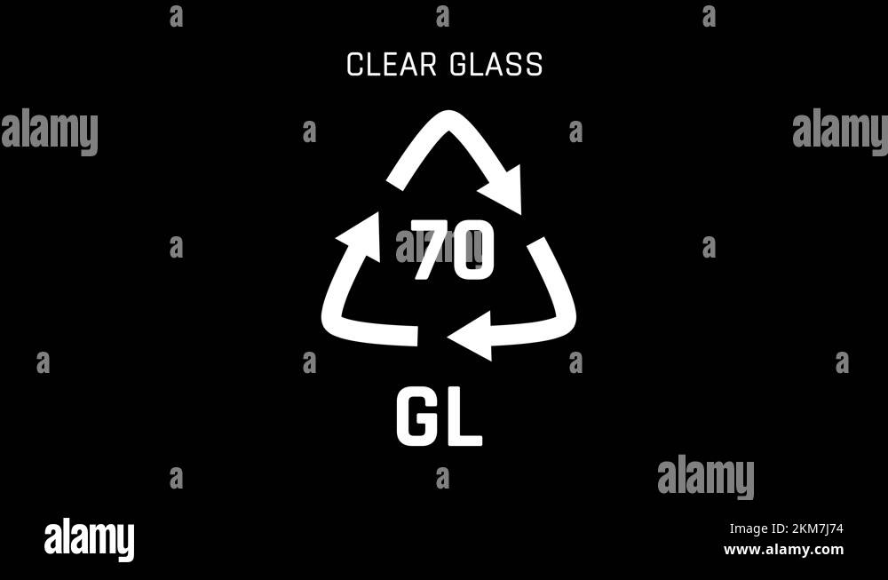 Clear Glass or GL or number 70 Recycle Symbol Animation Seamless Loop ...