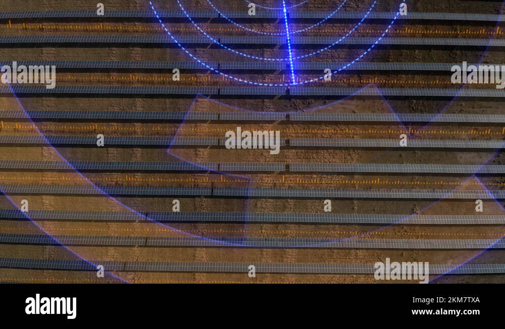 Graphic Bars circling on Solar Cells, Renewable energy concept - 3D ...
