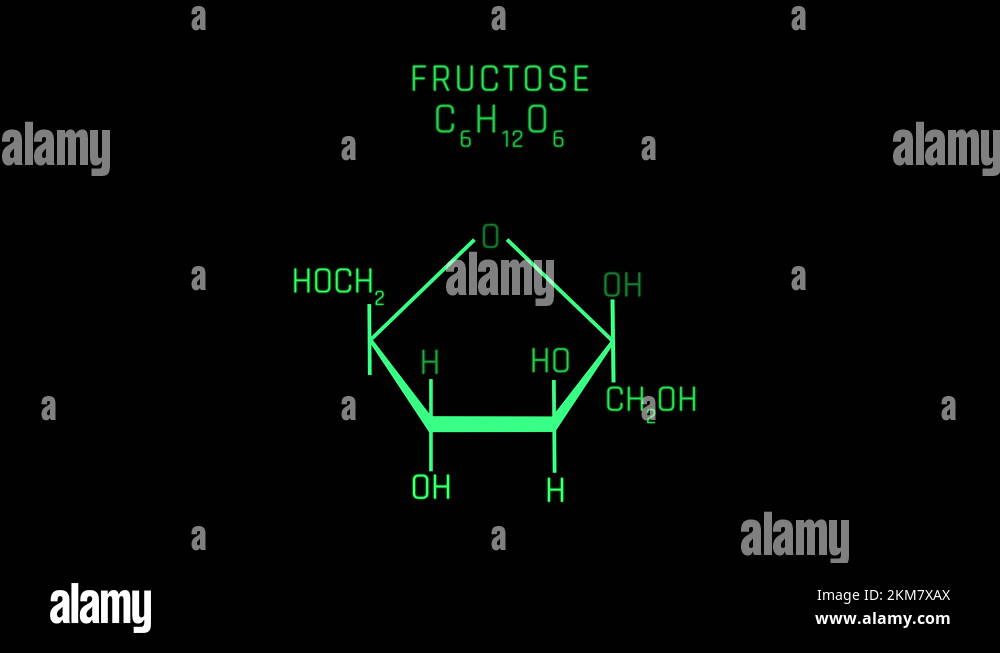 Fructose Molecular Structure Symbol Neon Animation on black background ...