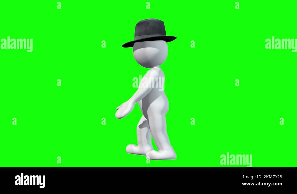Illustration of puppet with hat on green chroma key background Stock ...