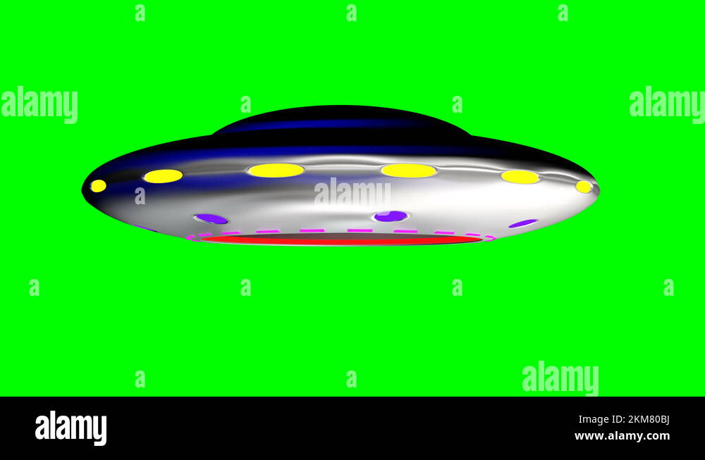 UFO Flying spaceship Universe space Green screen able to loop seamless ...