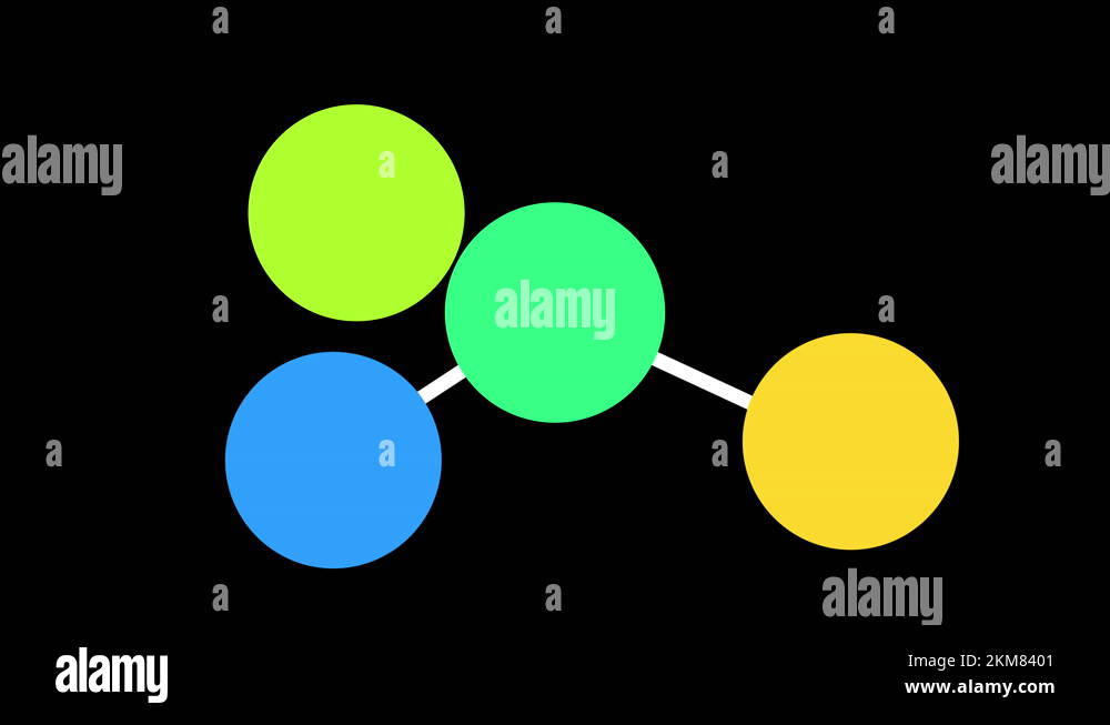 Four Circle Ball Diagram with Line Connector Animation on Black ...