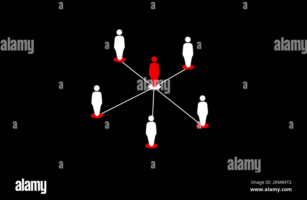 Organization Star Diagram Structure Animation on Black Background Stock ...