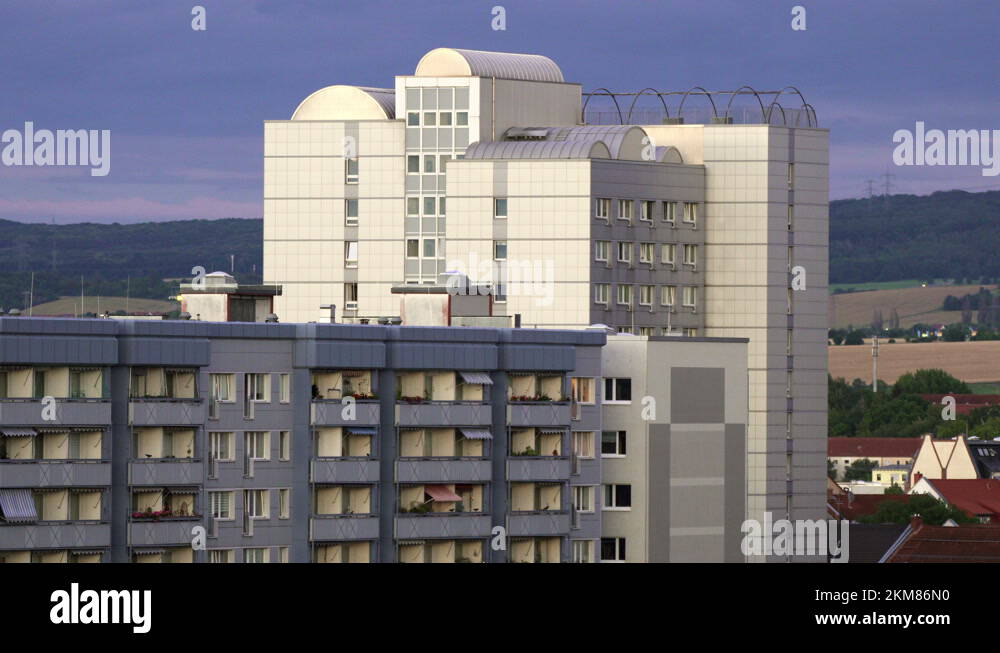 Lockdown Of The Exterior Of A Modern High-Rise Building On A Bright ...