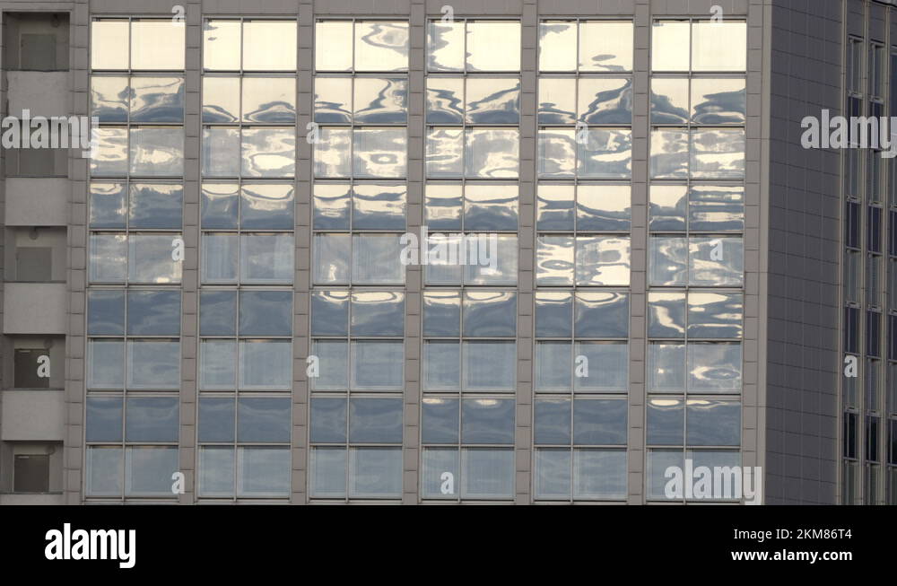 Lockdown Of The Windows On The Side Of A Large Modern Office Building ...