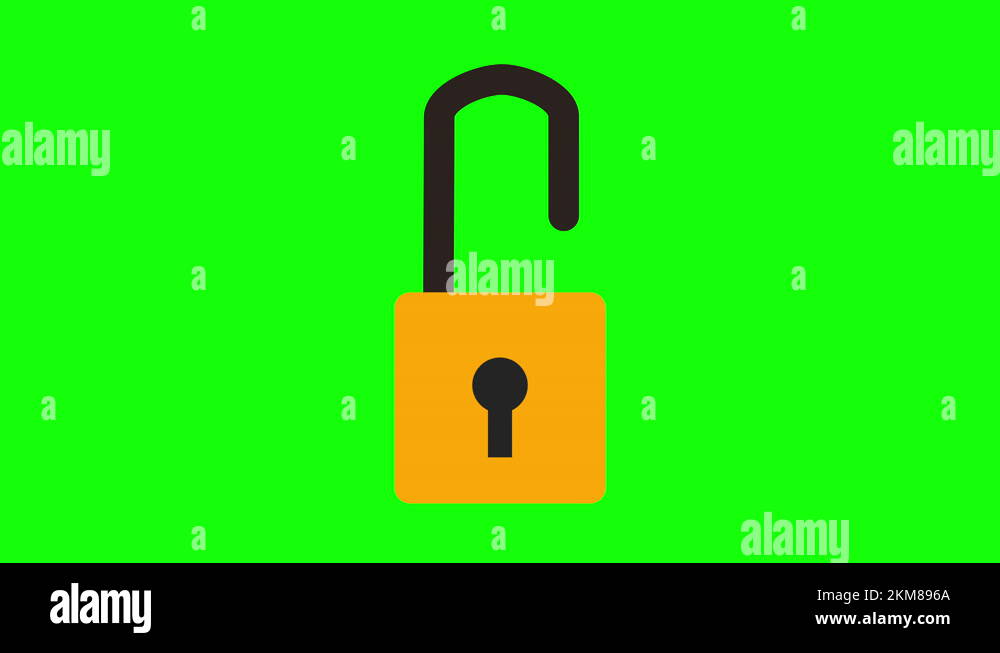 Lock and Unlock Security Illustration and Zooming intu Keyhole ...