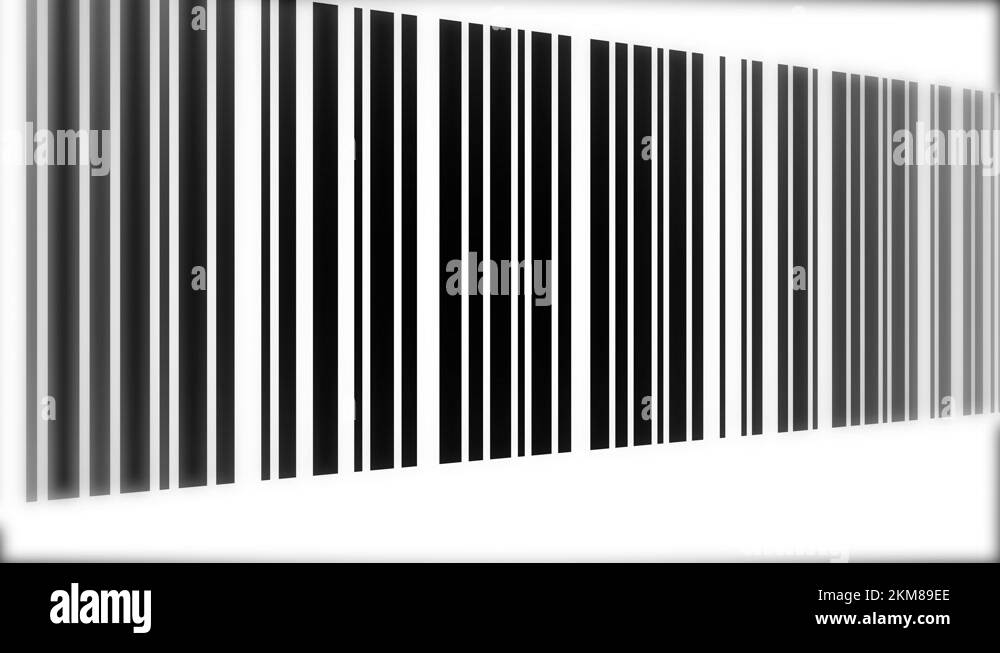 Barcode Animation Sideway with Bokeh on White Background and Green ...