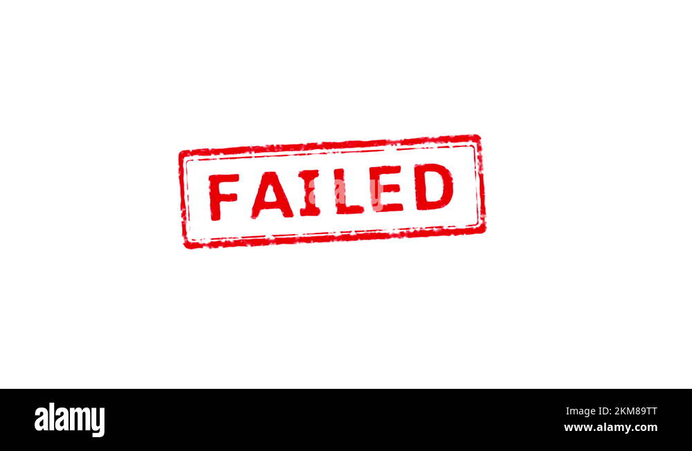 Failed Text Stamp effects Animation on White Background and Green ...