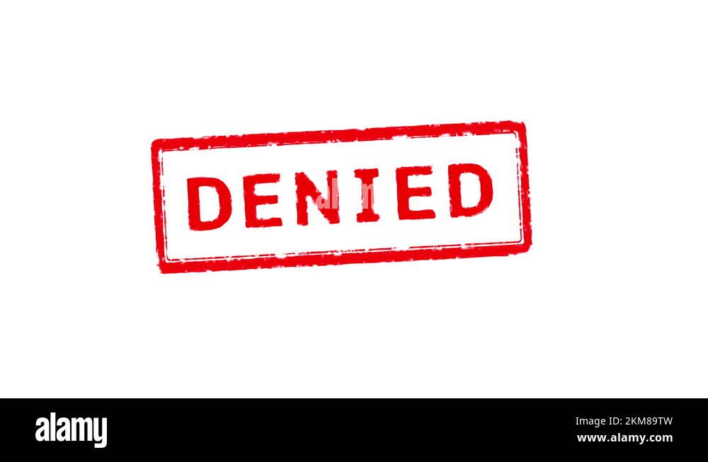 Denied Text Stamp effects Animation on White Background and Green ...