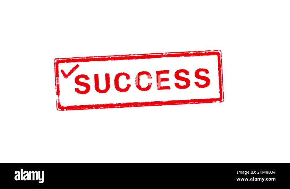 Success Text Stamp effects Animation on White Background and Green ...