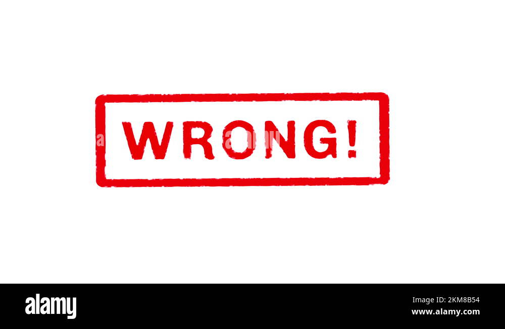 Wrong Text Stamp effects Animation on White Background and Green Screen ...