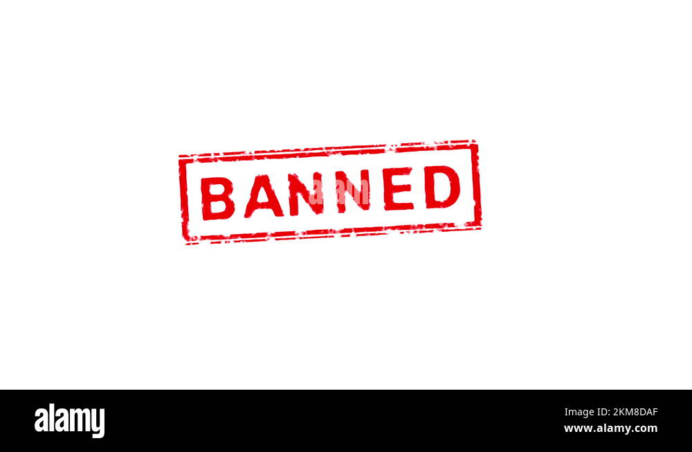 Banned Text Stamp effects Animation on White Background and Green ...