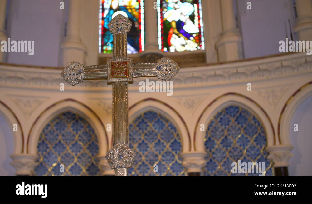 Cross inside church stained glass Stock Videos & Footage - HD and 4K ...