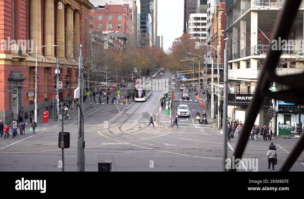 Footage of Melbourne Australia Iconic Southern Cross Station Junction ...
