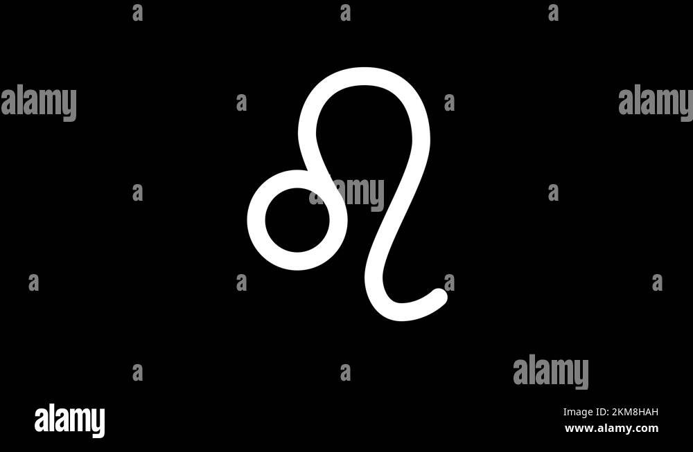 Leo Sign or Symbol Animation on Black Background Stock Video Footage ...