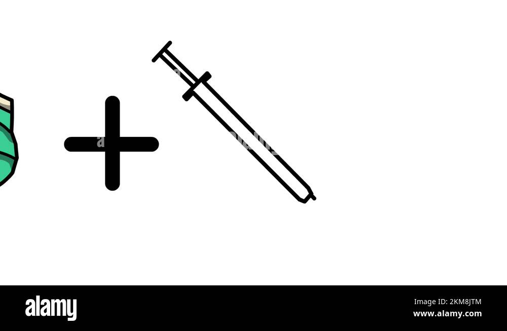 Surgical masks and vaccine to protect against Covid-19 virus Animation ...