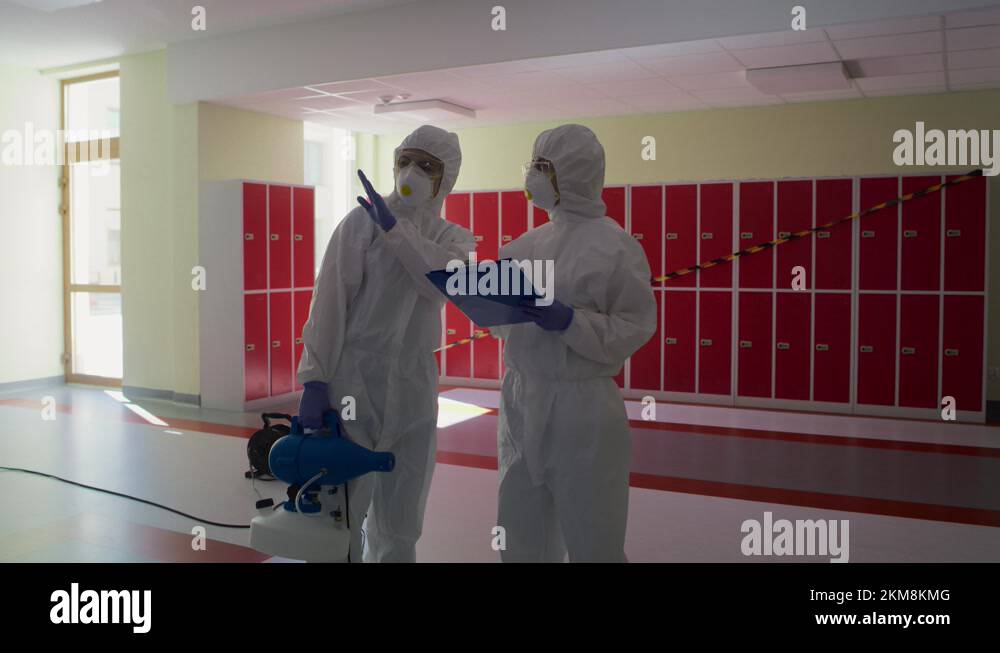 Video of inspection and disinfection of building by professional ...