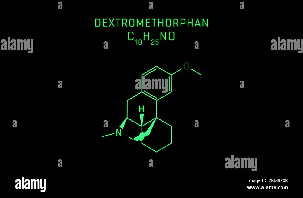 Dextromethorphan Molecular Structure Symbol Neon Animation on black backgrou Stock Video Footage ...