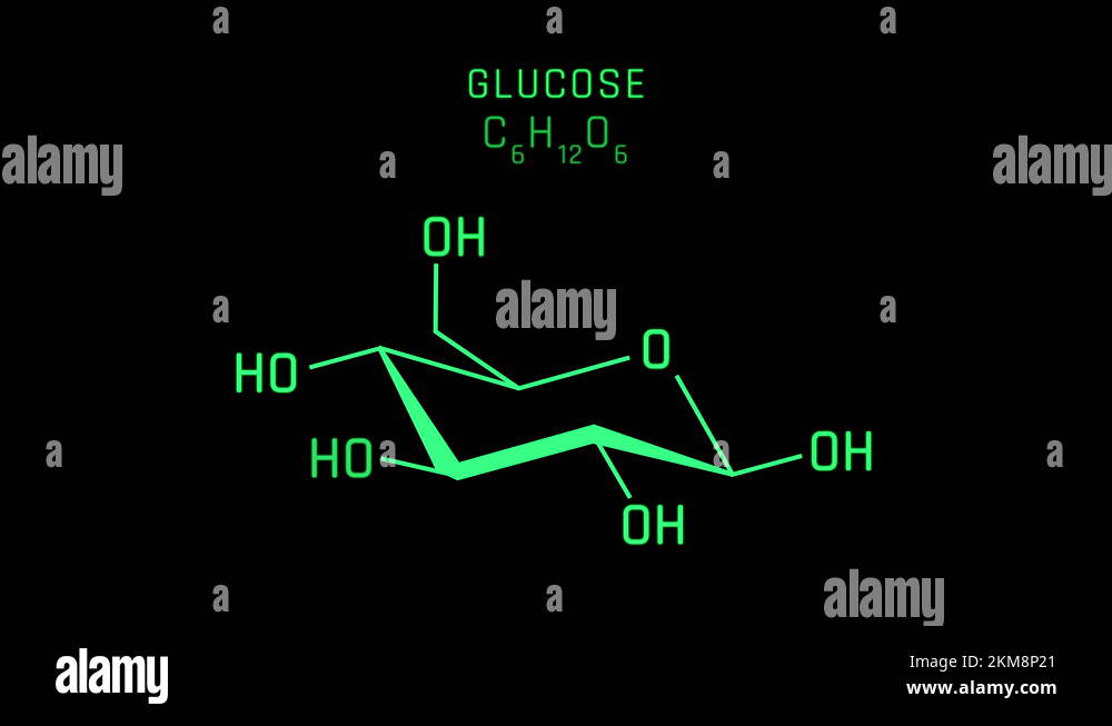 Glucose Chair Conformation Molecular Structure Symbol Neon Animation ...