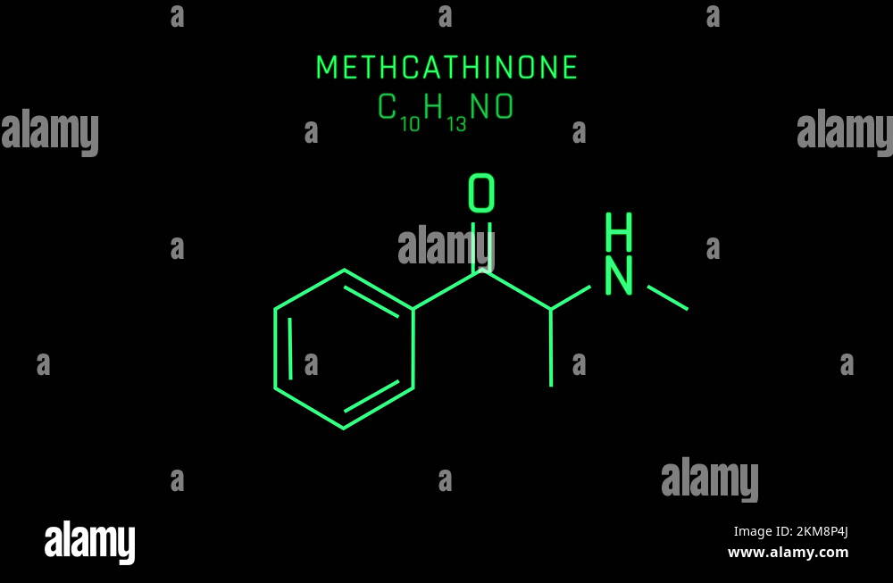 Methcathinone Molecular Structure Symbol Neon Animation on black ...