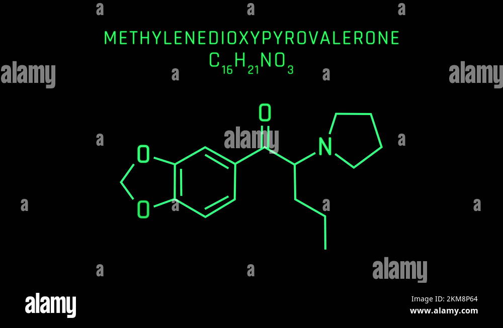 Methylenedioxypyrovalerone or MDPV Molecular Structure Symbol Neon ...