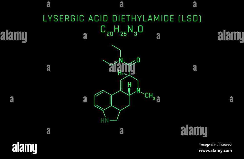 Lysergic acid diethylamide or LSD Molecular Structure Symbol Neon ...