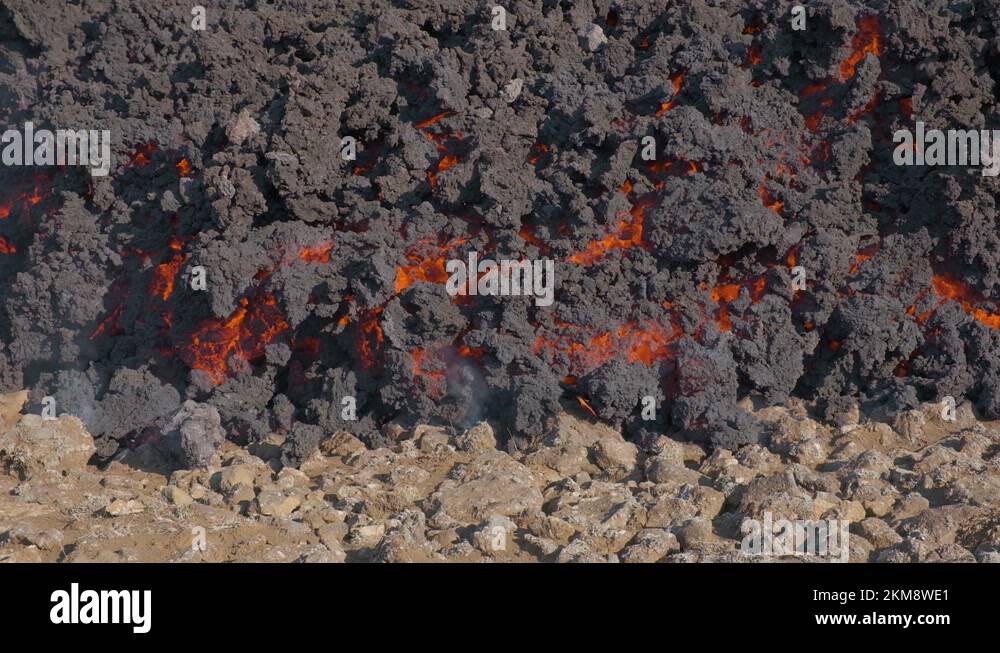 Cooling of lava after eruption. Static shot Stock Video Footage - Alamy