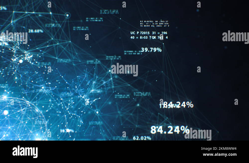 Beautiful Global Digital Network Seamless Growing with Numbers and Data ...