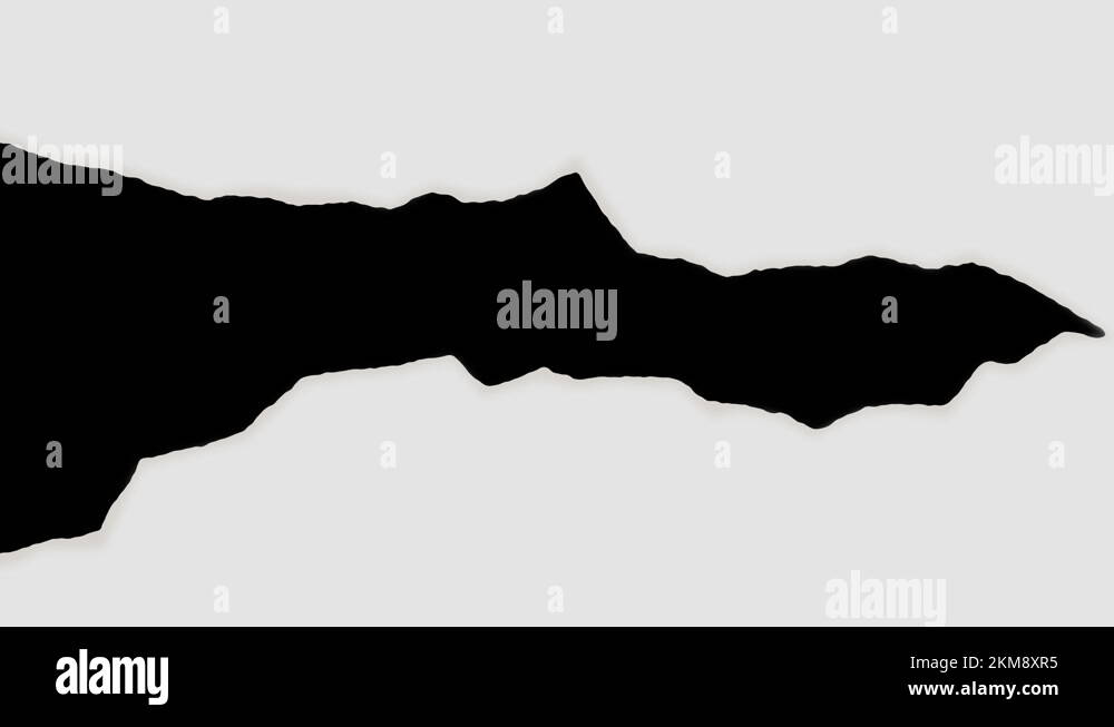 Uneven White Paper Ripping Animation on Black Background and Green ...