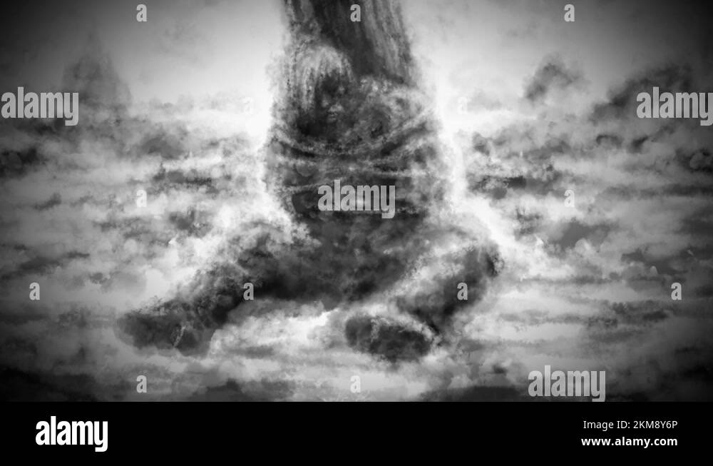 Horror fantasy 2D animation collection. Prisoner tied to tree and his ...