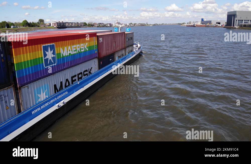 Maersk’s Rainbow Containers World Tour At Mercurius Cargo Barge Sailing ...