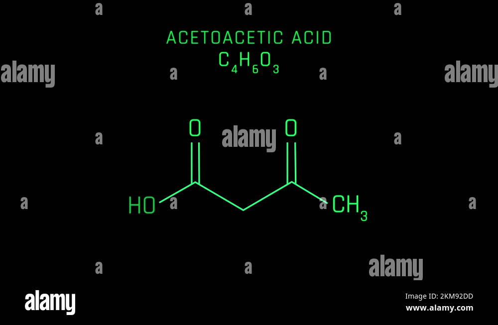 Acetoacetic Acid Molecular Structure Symbol Neon Animation Stock Video ...