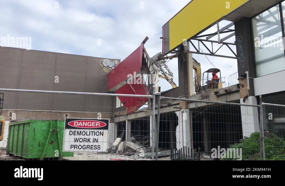Melbourne, Australia - May, 27 2021: Danger, demolition work in ...