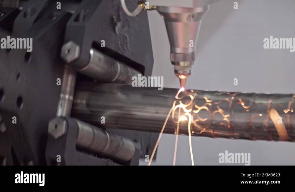 Operation of the programmable device for laser cutting of pipes Stock ...