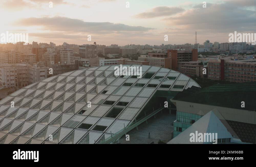 Drone footage of the Bibliotheca Alexandrina, Library of Alexandria ...