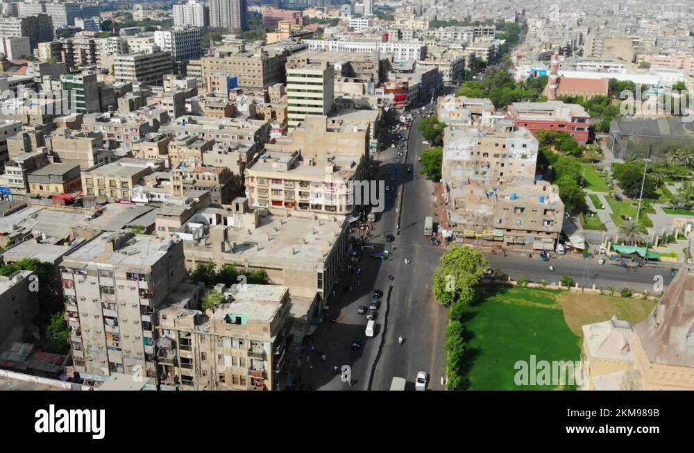 Aerial Parallax Over Shahrah E Liaquat Road Beside Empress Market In ...