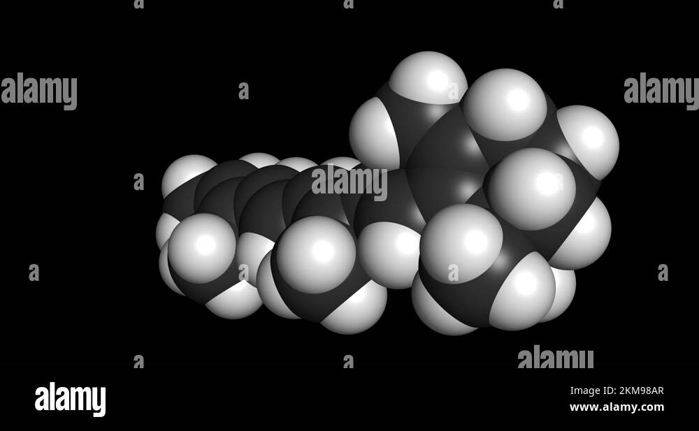 Vitamin A retinol molecule 3D render chemical structure 4K seamless ...