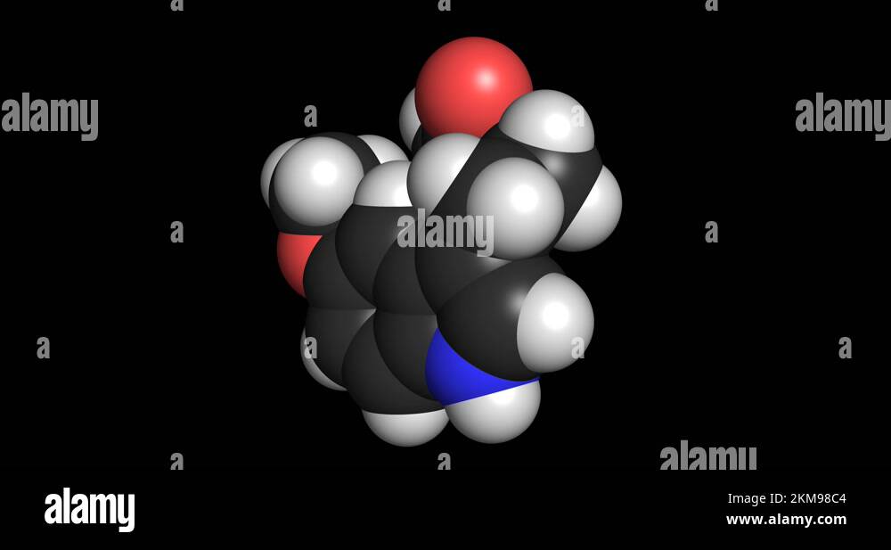 Melatonin hormone molecule 3D render chemical structure 4K seamless ...