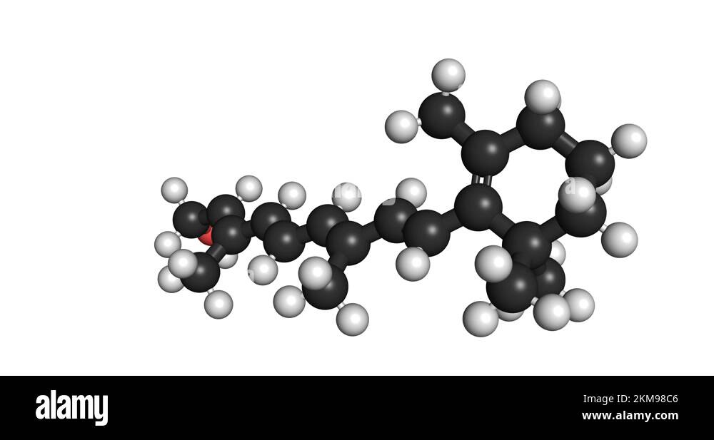 Vitamin A retinol molecule 3D render chemical structure 4K seamless ...