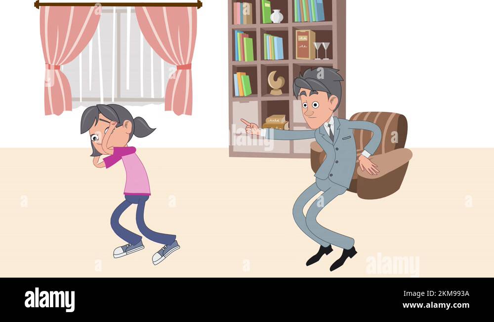 Domestic violence of a man verbally abusing a woman 4K Animation Stock ...