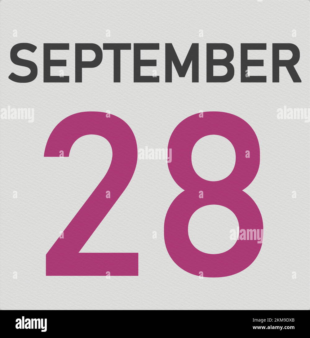 September 29 date behind crumpled paper page of a calendar, 3d ...