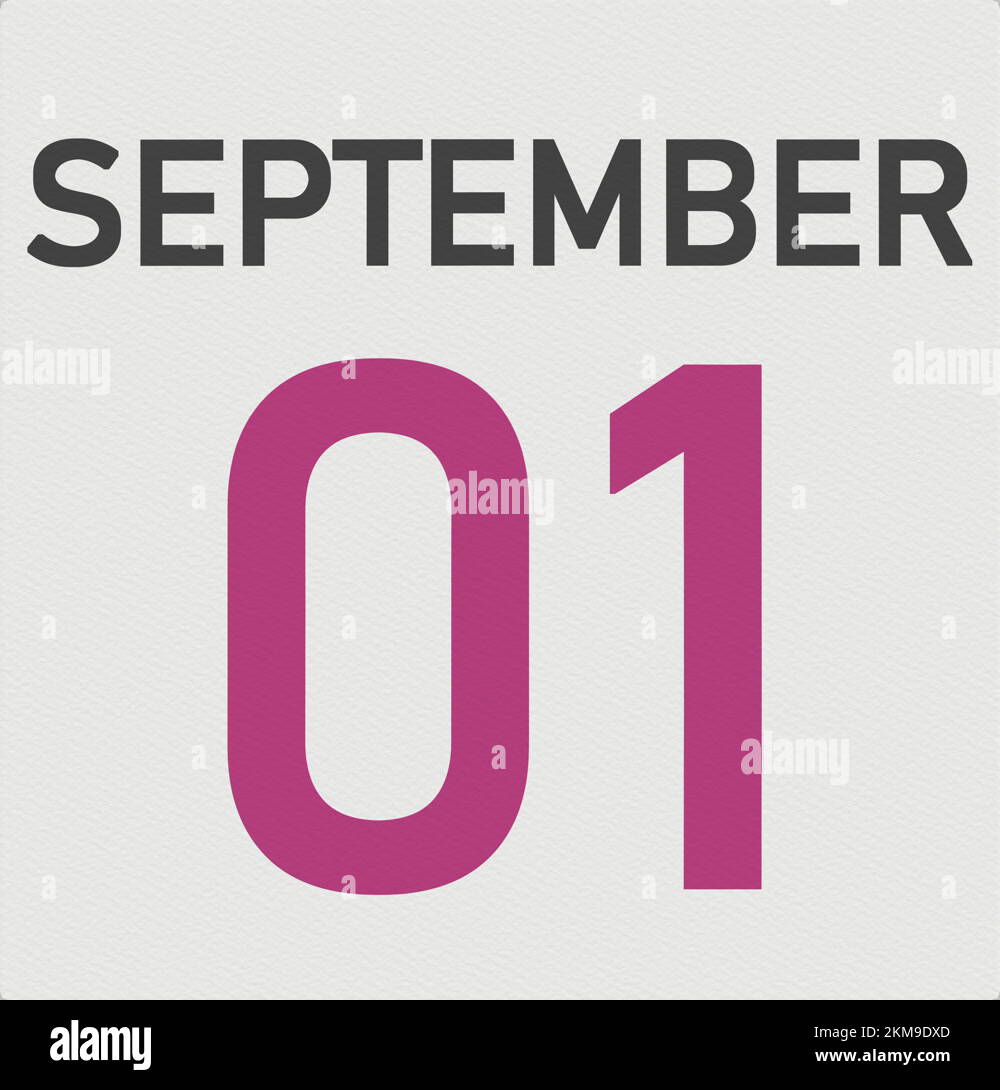 September 2 date behind crumpled paper page of a calendar, 3d animation ...