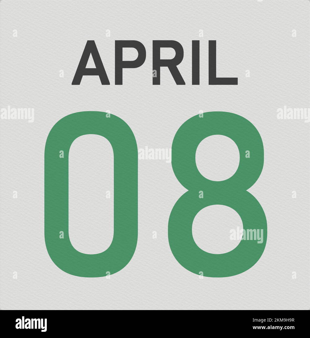 April 9 date behind crumpled paper page of a calendar, 3d animation ...